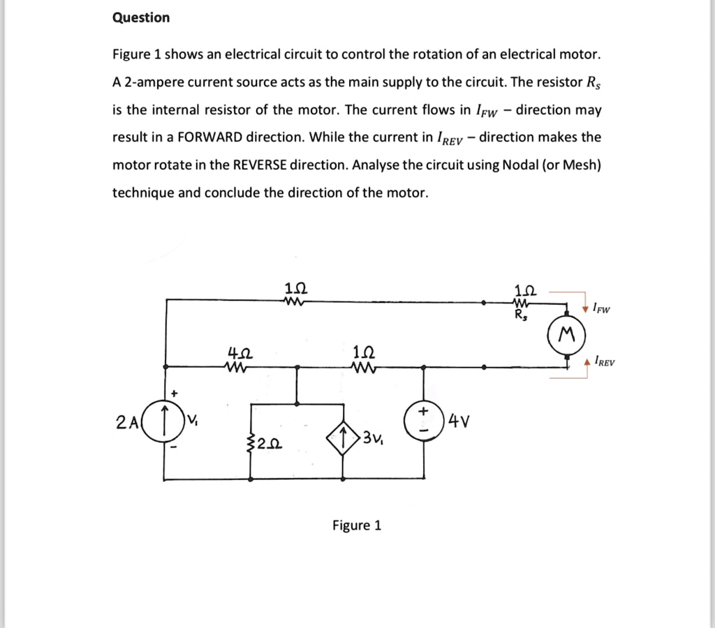 Question Figure 1 shows an electrical circuit to control the rotation ...