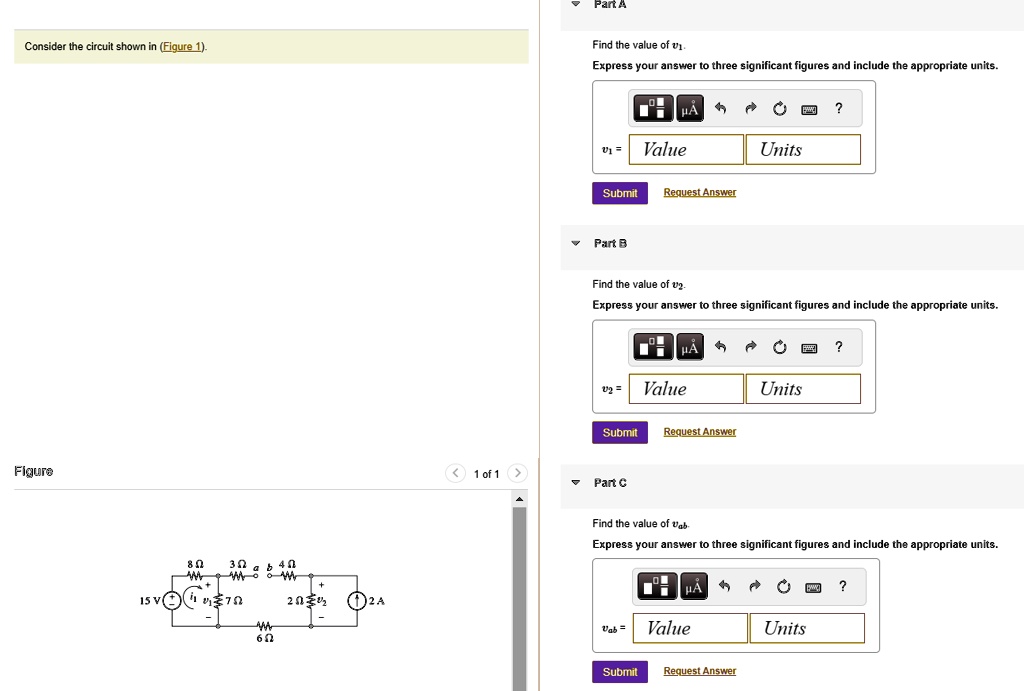 texts part a consider the circuit shown in figure 1 find the value of vab express your answer to ...