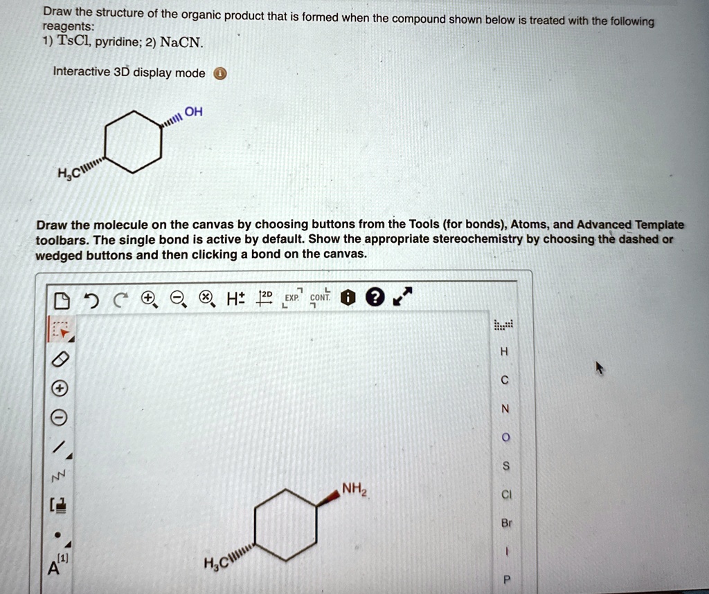 draw the structure of the organic product that is formed when the ...