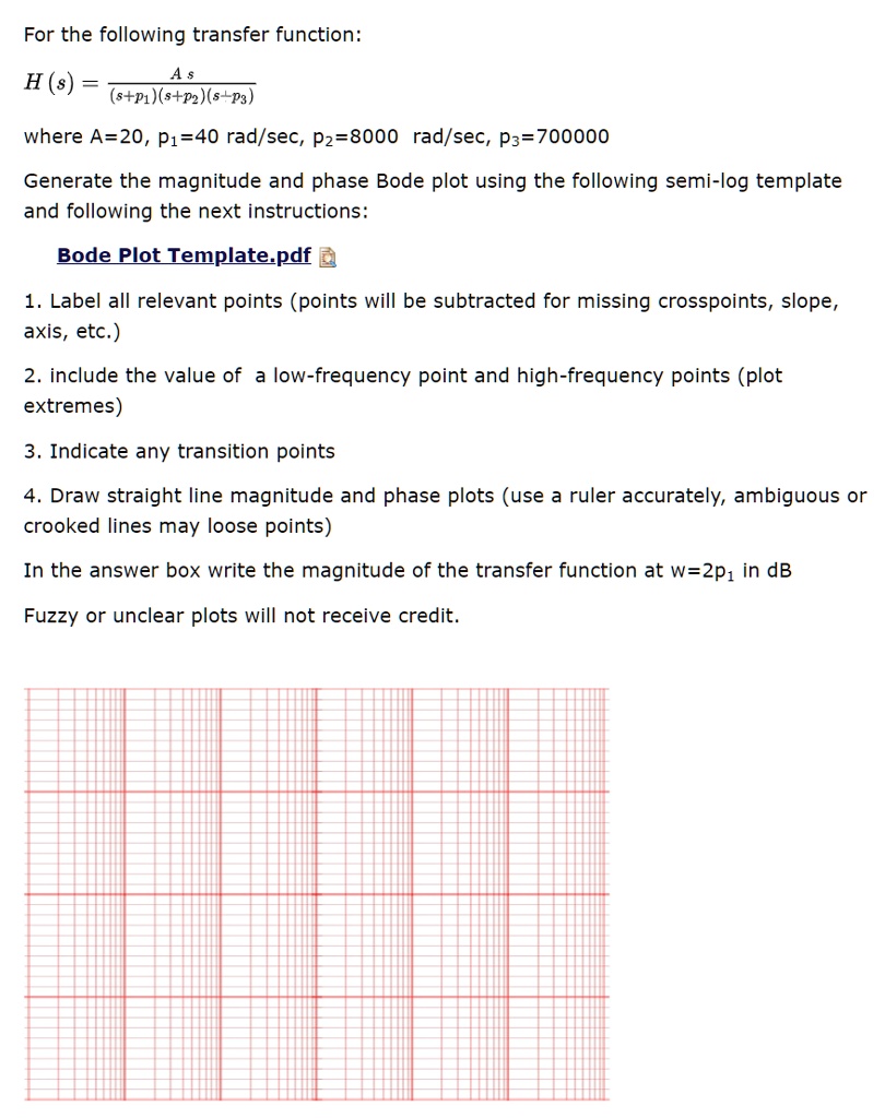 SOLVED: For the following transfer function H(s)= As (s+p1)(s+p2)(s+p3) where A=20, P1=40 rad ...