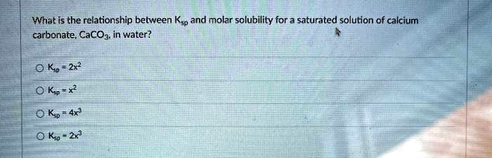 SOLVED:What is the relationship between Kyp and molar solubility for ...