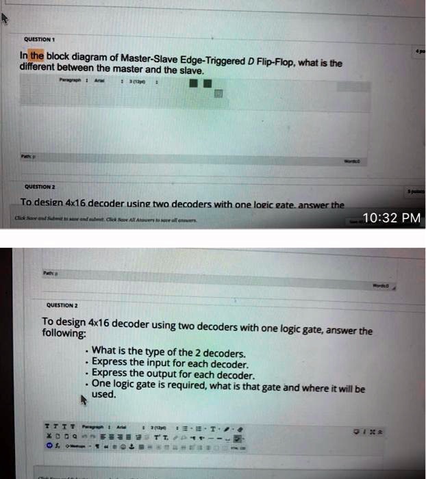 QUESTION 1 In the block diagram of Master-Slave Edge-Triggered D Flip-Flop, what is the ...
