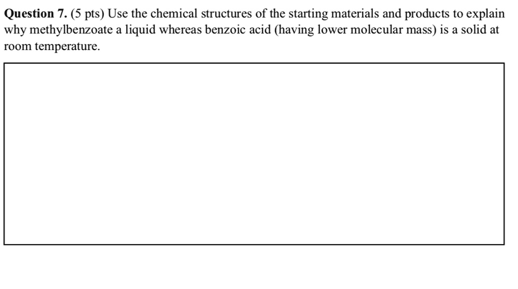 SOLVED: Question 7. (5 pts) Use the chemical structures of the starting ... SOLVED: Question 7. (5 pts) Use the chemical structures of the starting ...