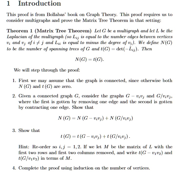 introduction this prool is from bollabas book oh graph theory this ...