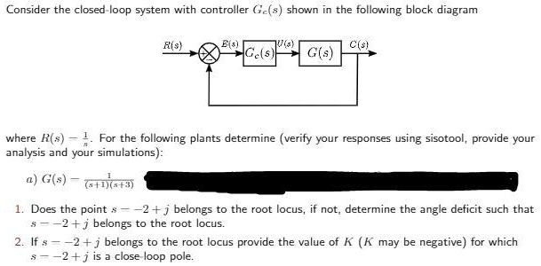 SOLVED: Consider the closed-loop system with controller Gc(s) shown in ...