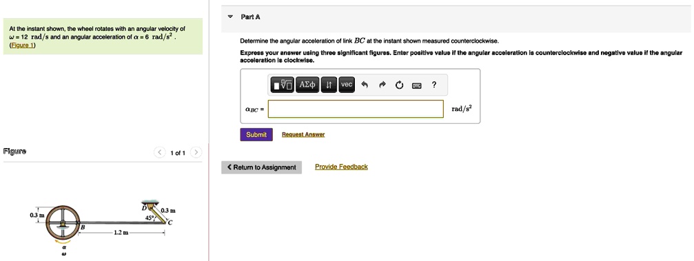 at the instant shown the wheel rotates with an angular velocity of ...