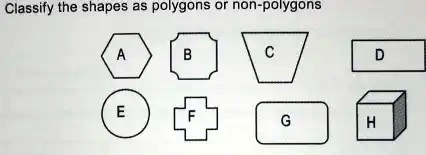 SOLVED: Classify the shapes as polygons or non-polygons.
