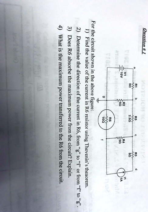 SOLVED: Find the value of the current in R6 resistor using Thevenin's ...