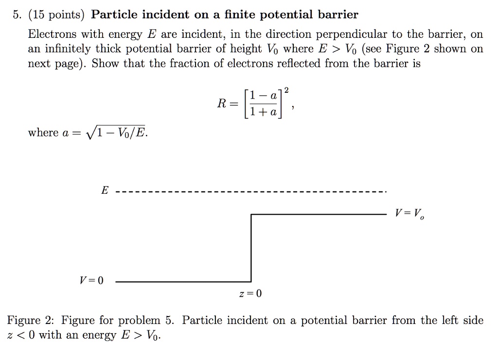 VIDEO solution: 5. (15 points) Particle incident on a finite potential ...