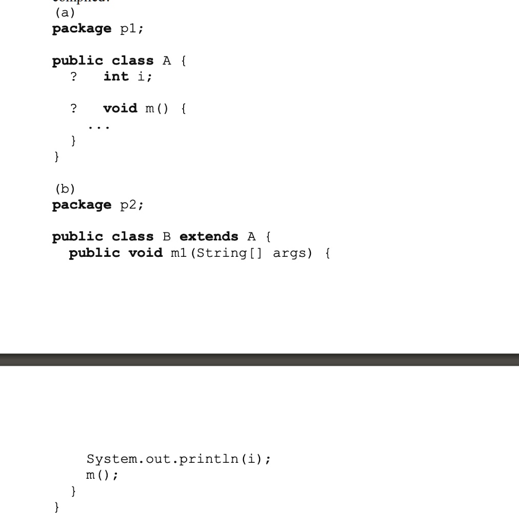 SOLVED: In the following code, the classes A and B are in different ...
