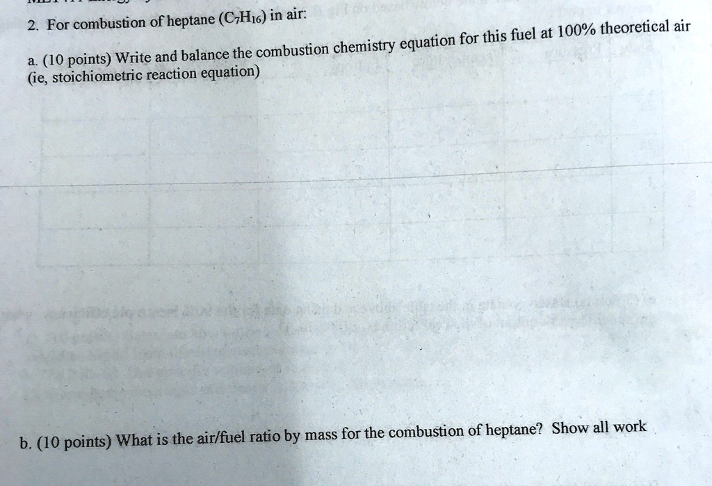 SOLVED: A) Write and balance the combustion chemistry equation for this ...