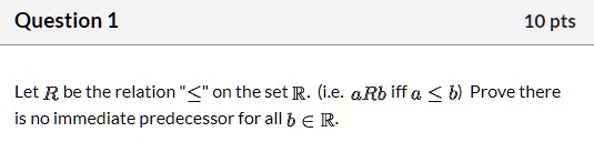 Let R be the relation