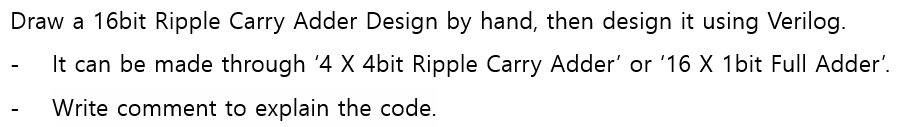 Solved Design A 16 Bit Ripple Carry Adder By Using Verilog Please 8271