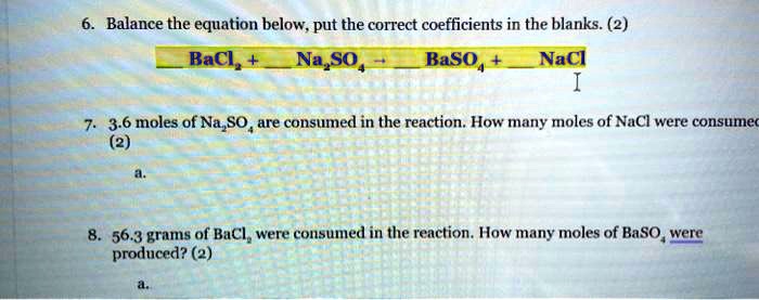 SOLVED: Balance the equation below. put the correct coefficients in the ...
