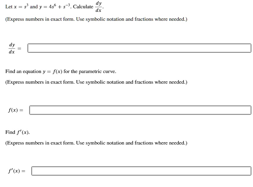 let x and y 4s6 53 calculate dx dx express numbers in exact form use ...