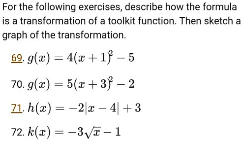 [GET ANSWER] for the following exercises describe how the formula is a ...