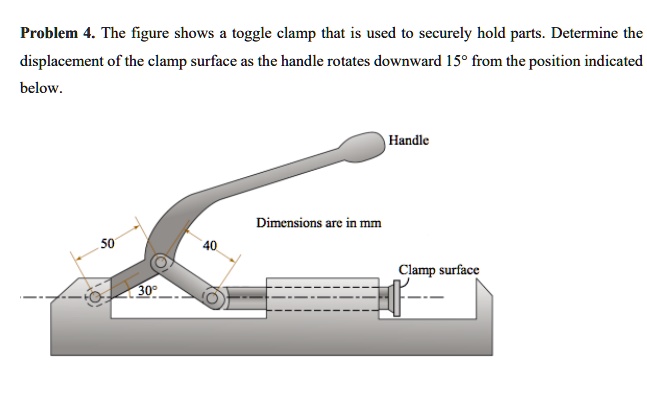 Problem 4. The figure shows a toggle clamp that is used to securely ...