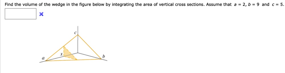 SOLVED: Find the volume of the wedge in the figure below by integrating ...