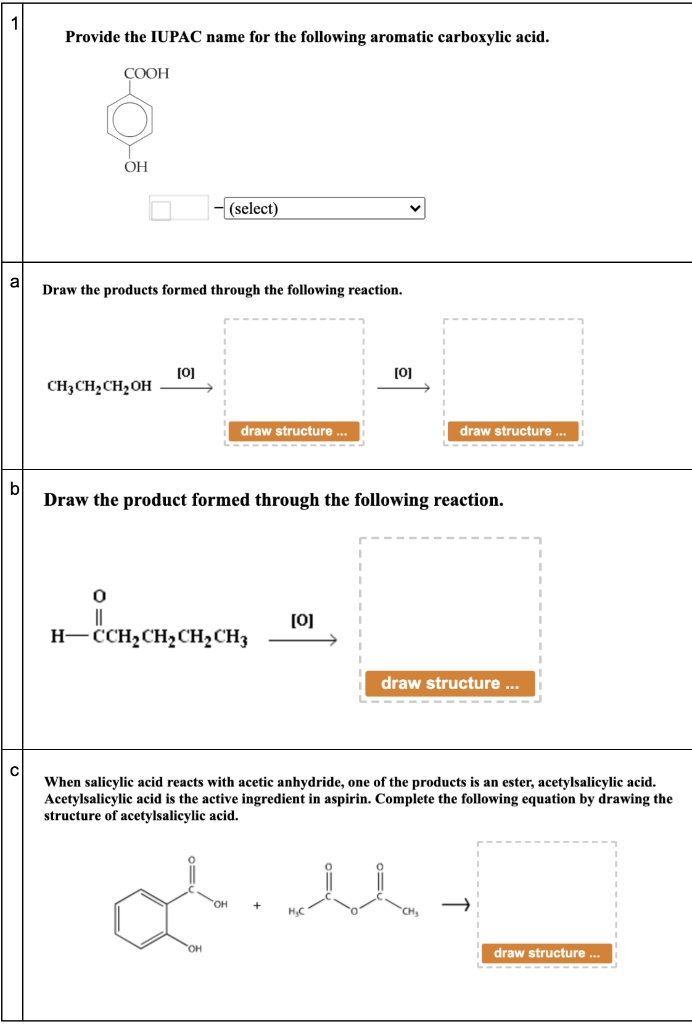provide the iupac name for the following aromatic carboxylic acid cooh ...