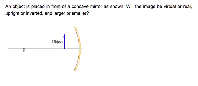SOLVED: An object is placed in front of a concave mirror as shown: Will the image be virtual or ...