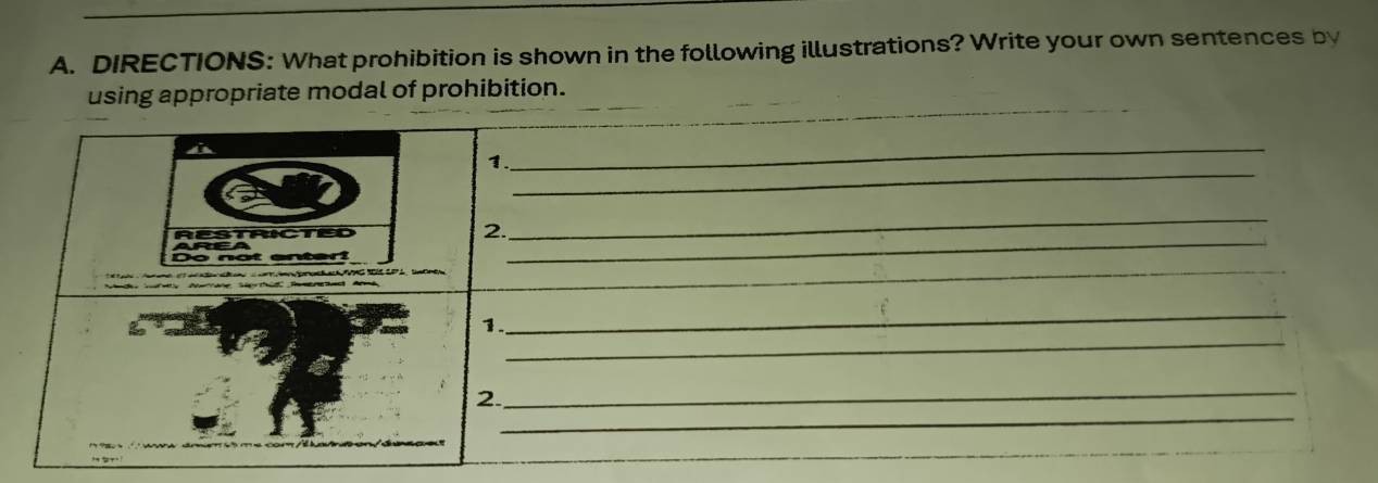 a directions what prohibition is shown in the following illustrations ...