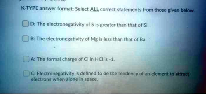 k type answer format select all correct statements from those given ...