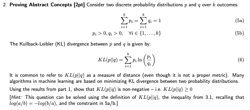 proving abstract concepts 2pt consider two discrete proba bility distributions p and over k ...