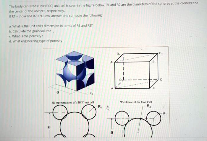 SOLVED: Texts: Reservoir Petrophysics The body-centered cubic (BCC) unit cell is seen in the ...