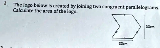 The logo below is created by joining two congruent parallelograms ...