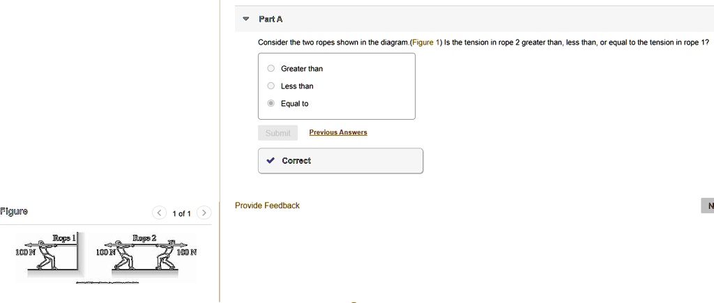 Consider the two ropes shown in the diagram (Figure 1). Is the tension ...