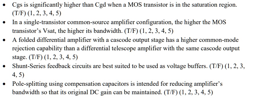 Cgs is significantly higher than Cgd when a MOS transistor is in the ...
