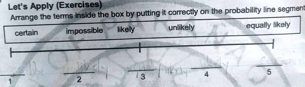 SOLVED: Let's Apply (Exercises) it correctly on the probability line ...
