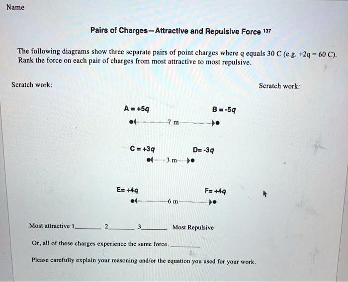 SOLVED: Name Pairs of Charges - Attractive and Repulsive Force 137 The ...