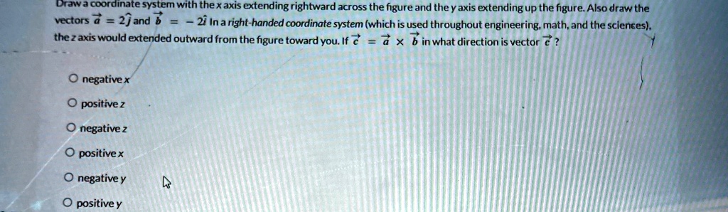 Draw a coordinate system with the x axis extending rightward...