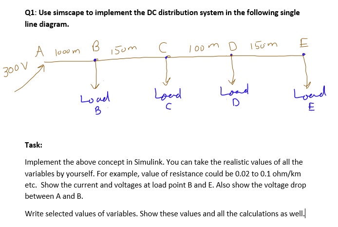 Solved Q1 Use Simscape To Implement The Dc Distribution System In The