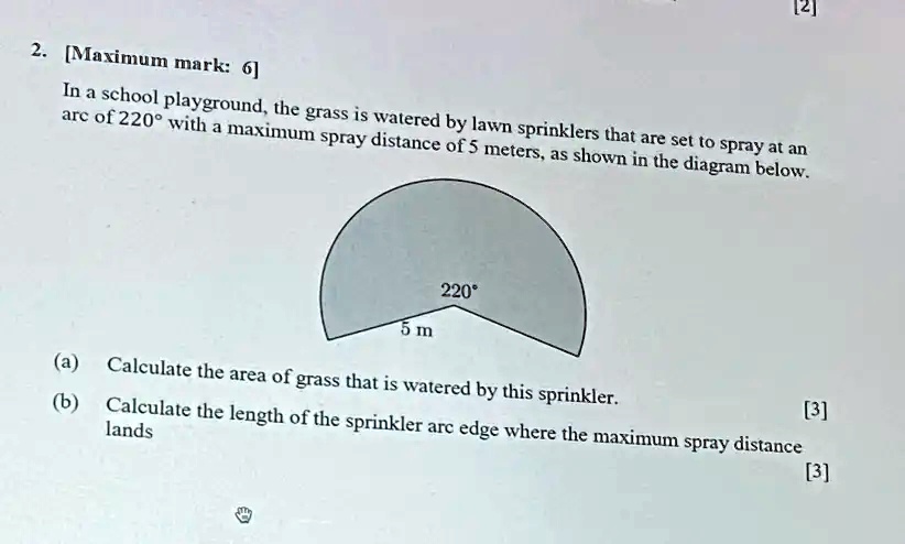VIDEO solution: In a school playground, the arc of 220Â° with grass is ...