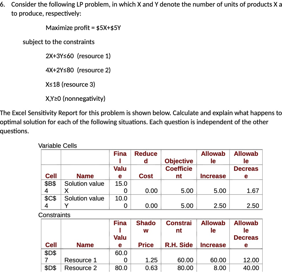 6 consider the following lp problem in which xand y denote the number of units of products xa to ...