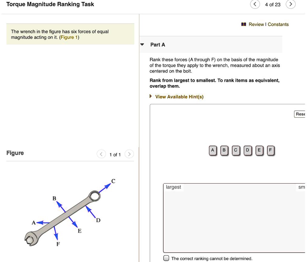 torque magnitude ranking task 4 of 23 review constants the wrench in ...