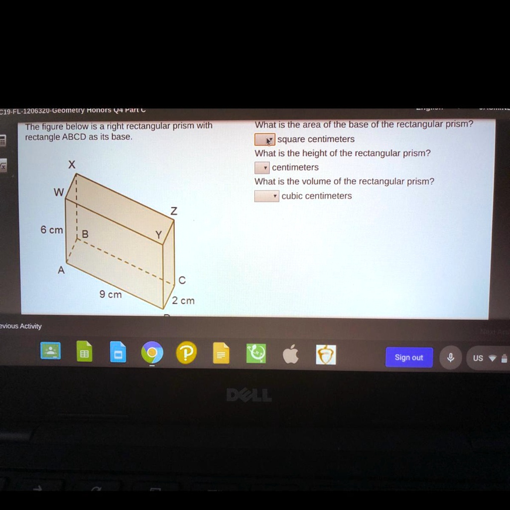 SOLVED: 'The figure below is a right rectangular prism with rectangle ...