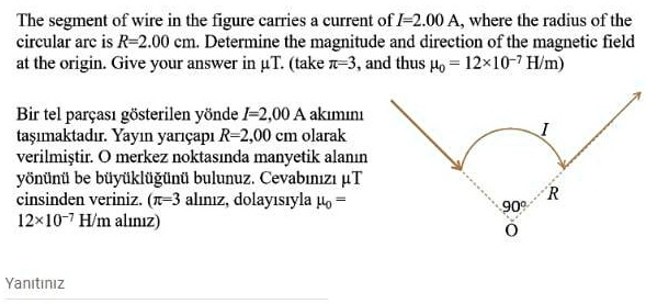 the segment of wire in the figure carries current ol 200 a where the ...