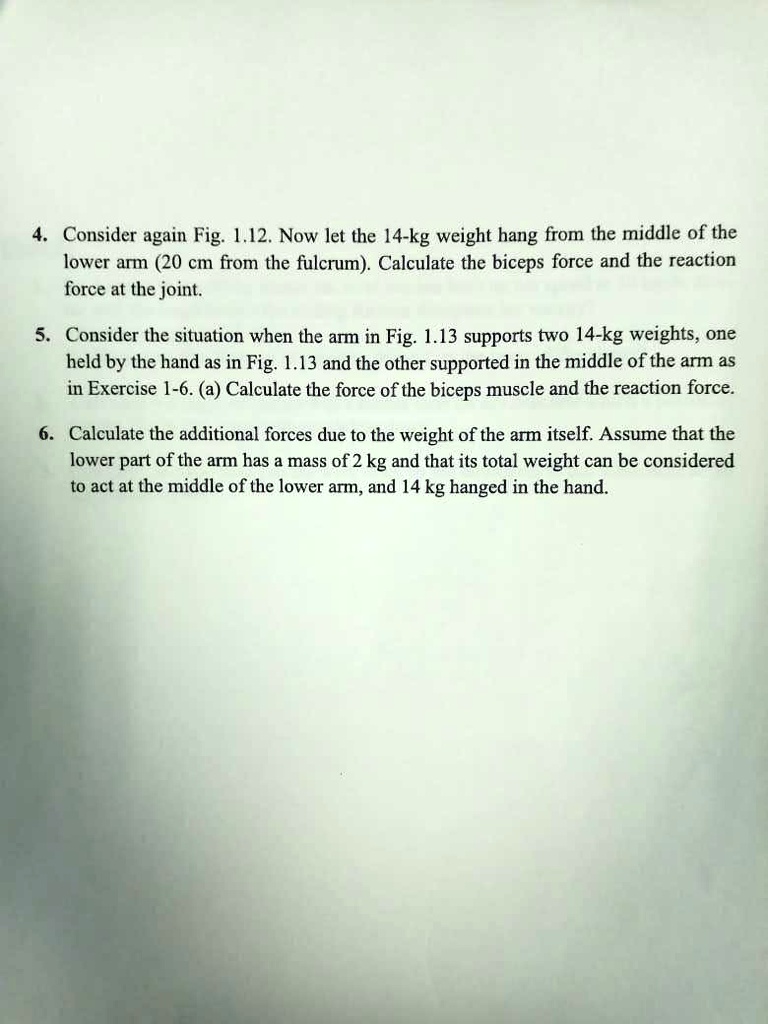 SOLVED: 4. Consider again Fig. 1.12. Now let the 14-kg weight hang from ...