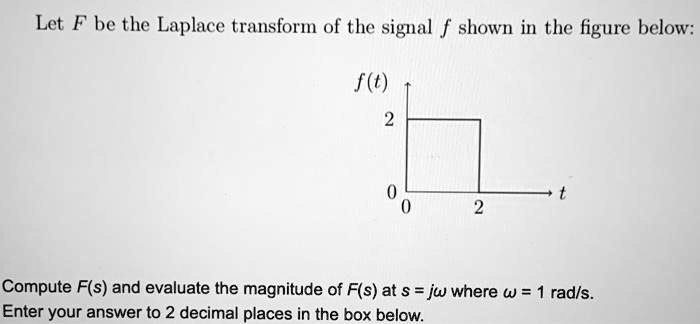 Let F be the Laplace transform of the signal f shown in the figure ...