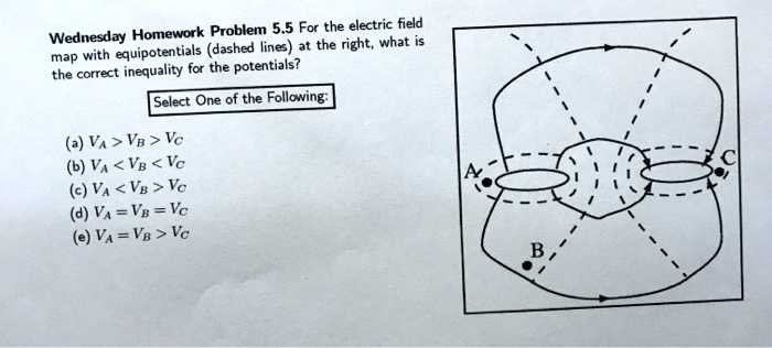SOLVED: Homework Problem 5.5 For the electric field Wednesday (dashed ...