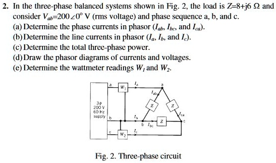 SOLVED: In the three-phase balanced systems shown in Fig.2, the load is ...