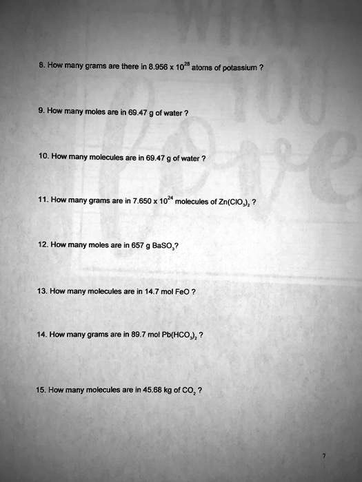 SOLVED: How many grams are there in 8.958 x 10^7 atoms of potassium ...