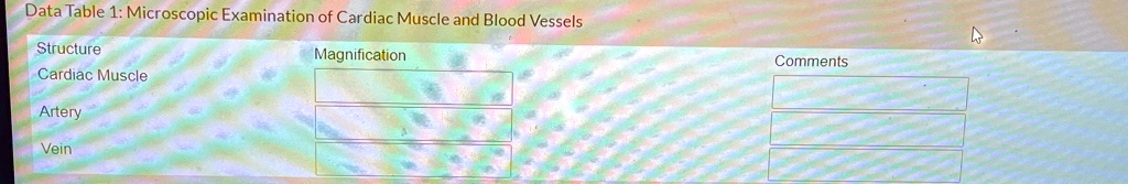 Data Table 1: Microscopic Examination of Cardiac Muscle and Blood ... Data Table 1: Microscopic Examination of Cardiac Muscle and Blood ...