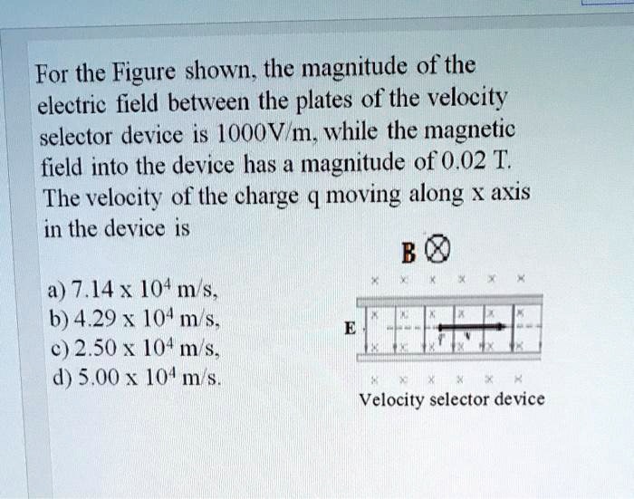 SOLVED: For the Figure shown, the magnitude of the electric field ...