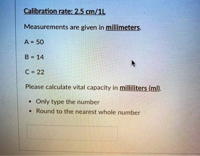 SOLVED: Calibrationrte 2 5cmp1LI Measurements are given in millimeters ...