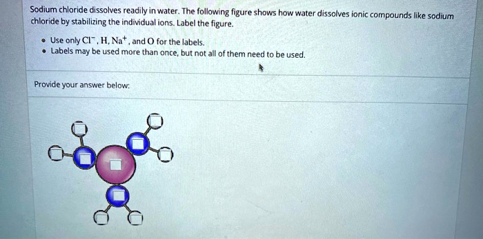 Sodium chloride dissolves readily in water. The following figure shows how water dissolves ionic ...