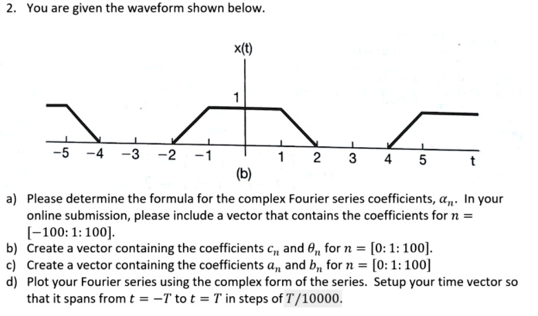 you are given the waveform shown below 5 4 3 2 b a please determine the ...